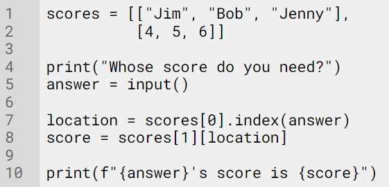 Lesson: 2D Lists challenge | Oak National Academy