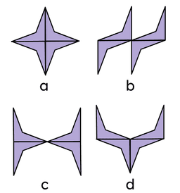 Join four right angles at a point using different right-angled polygons ...