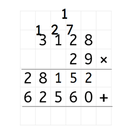 Explain how to use long multiplication to multiply a 4-digit by a 2 ...